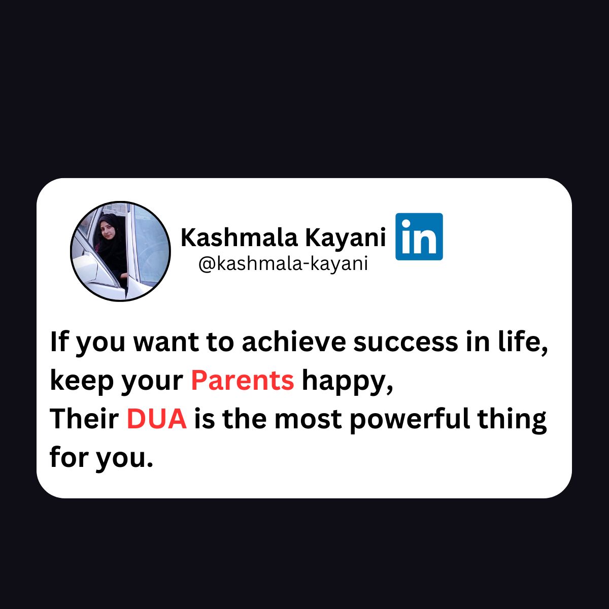 Kashmala Kayani on LinkedIn: #parents #dua #happiness #motivation # ... Kashmala Kayani on LinkedIn: #parents #dua #happiness #motivation # ...