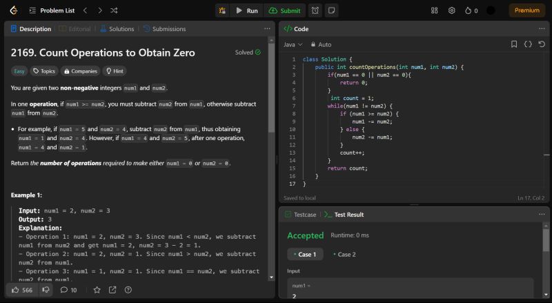 LeetCode Challenge: Count Operations to Zero | Khushi Agarwal posted on ... LeetCode Challenge: Count Operations to Zero | Khushi Agarwal posted on ...
