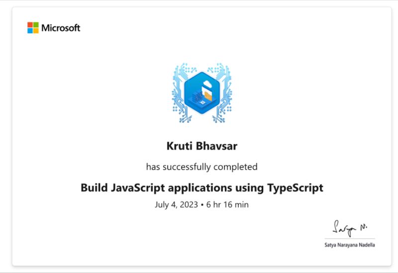 Kruti Bhavsar on LinkedIn: Accomplished yet another Typescript training ... Kruti Bhavsar on LinkedIn: Accomplished yet another Typescript training ...