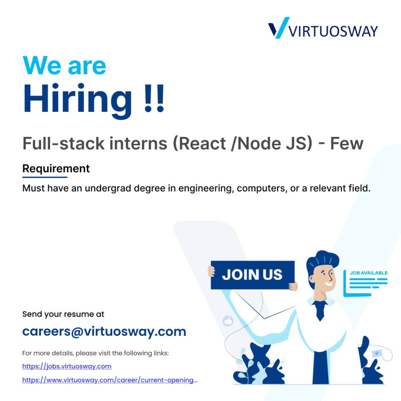 Virtuosway on LinkedIn: #nodejs #paidinternship #reactdeveloper #hiring ... Virtuosway on LinkedIn: #nodejs #paidinternship #reactdeveloper #hiring ...