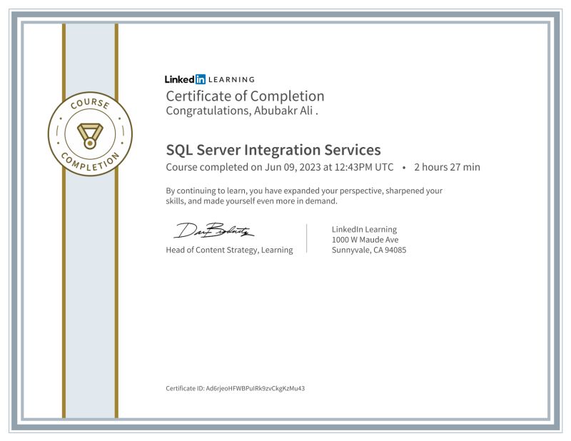 Abubakr Ali . on LinkedIn: Certificate of Completion Abubakr Ali . on LinkedIn: Certificate of Completion
