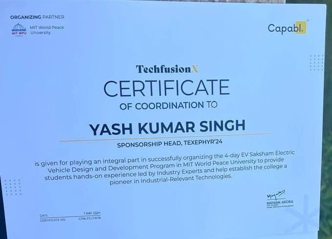 Yash Kumar Singh on LinkedIn: #texephyr24 #mitwpu #capabl Yash Kumar Singh on LinkedIn: #texephyr24 #mitwpu #capabl