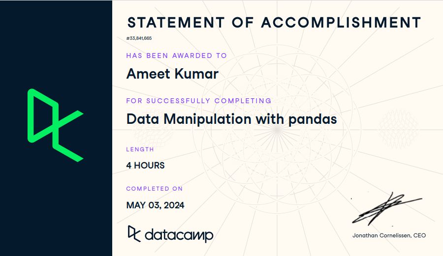 Ameet Kumar on LinkedIn: #python #datascience #learningjourney # ... Ameet Kumar on LinkedIn: #python #datascience #learningjourney # ...