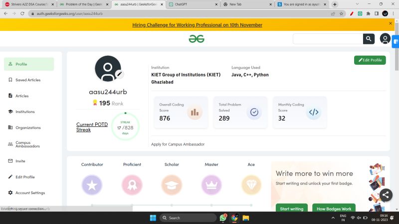 AYUSHI CHOUHAN on LinkedIn: #gfg #dsa #striversa2zdsa # ... AYUSHI CHOUHAN on LinkedIn: #gfg #dsa #striversa2zdsa # ...