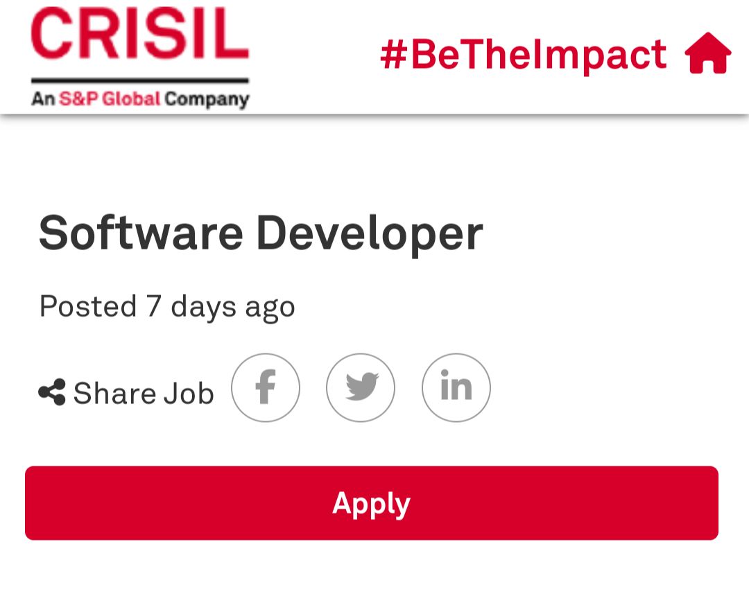 Saurav Bagal on LinkedIn: CRISIL Limited is Hiring Software Developer ... Saurav Bagal on LinkedIn: CRISIL Limited is Hiring Software Developer ...