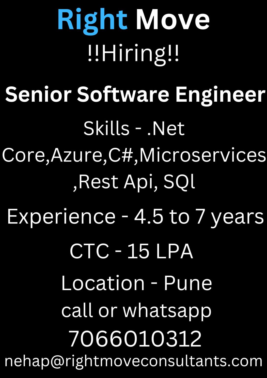 Neha P on LinkedIn: #hiring #dotnetcore #azure #csharp #restapi # ... Neha P on LinkedIn: #hiring #dotnetcore #azure #csharp #restapi # ...