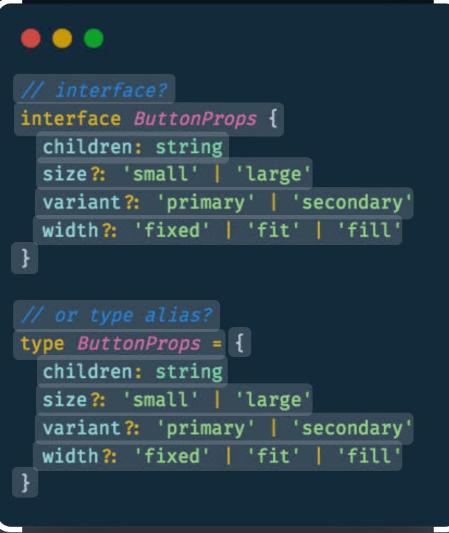 Sara Atif on LinkedIn: #interface #typealias #typescript #programmers Sara Atif on LinkedIn: #interface #typealias #typescript #programmers