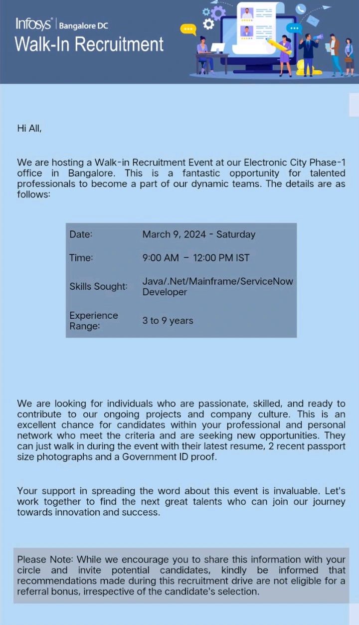 Rahul Bharambe on LinkedIn: #infosys #recruitment #bangalorejobs # ... Rahul Bharambe on LinkedIn: #infosys #recruitment #bangalorejobs # ...