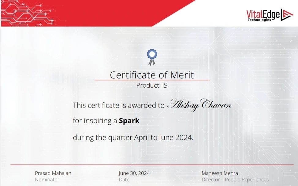 Akshay Chavan on LinkedIn: #sparkaward Akshay Chavan on LinkedIn: #sparkaward