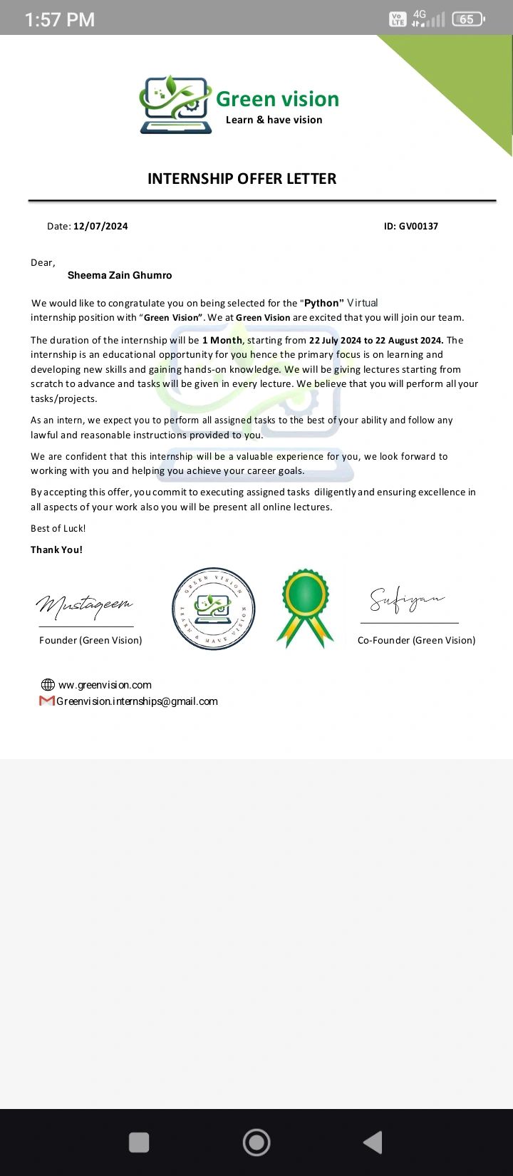 Sheema Zain on LinkedIn: #green #python #internship | 16 comments Sheema Zain on LinkedIn: #green #python #internship | 16 comments
