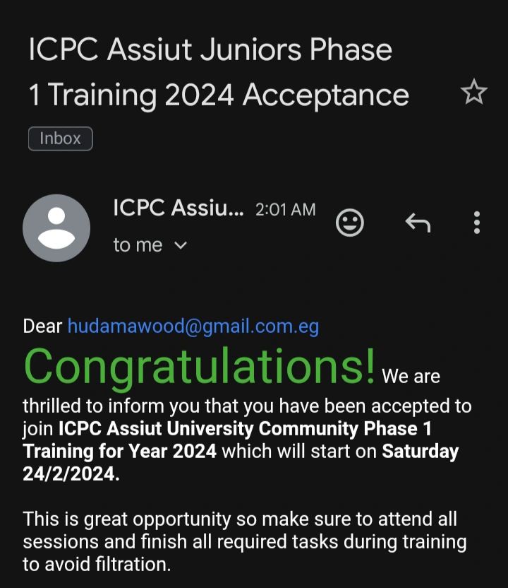 Huda Mawood on LinkedIn: I am happy to share that I'm accepted ICPC ... Huda Mawood on LinkedIn: I am happy to share that I'm accepted ICPC ...
