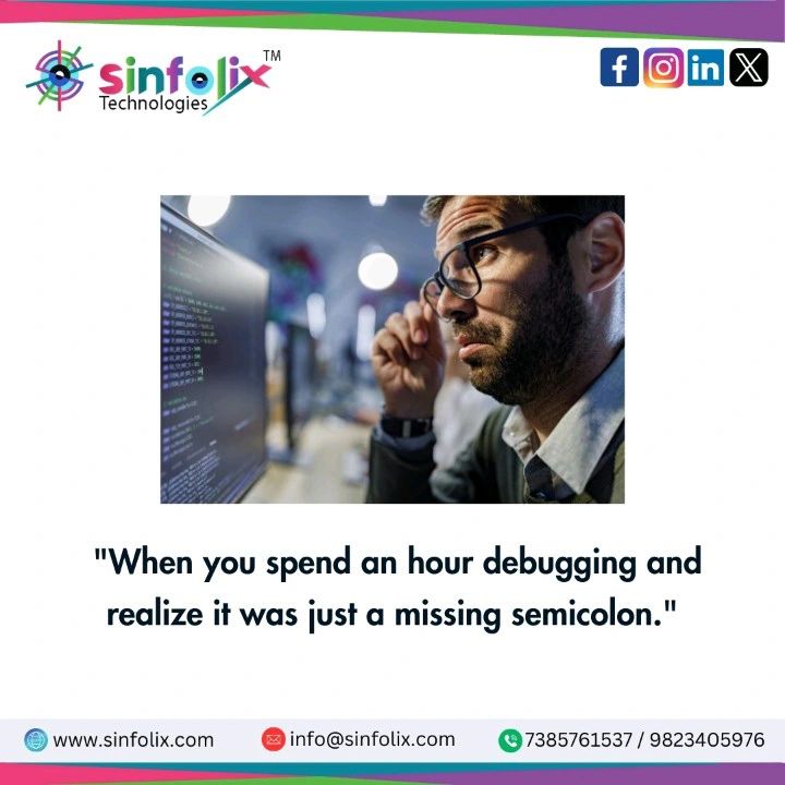 SINFOLIX TECHNOLOGIES on LinkedIn: #debugging #coding #code #coderlife ... SINFOLIX TECHNOLOGIES on LinkedIn: #debugging #coding #code #coderlife ...