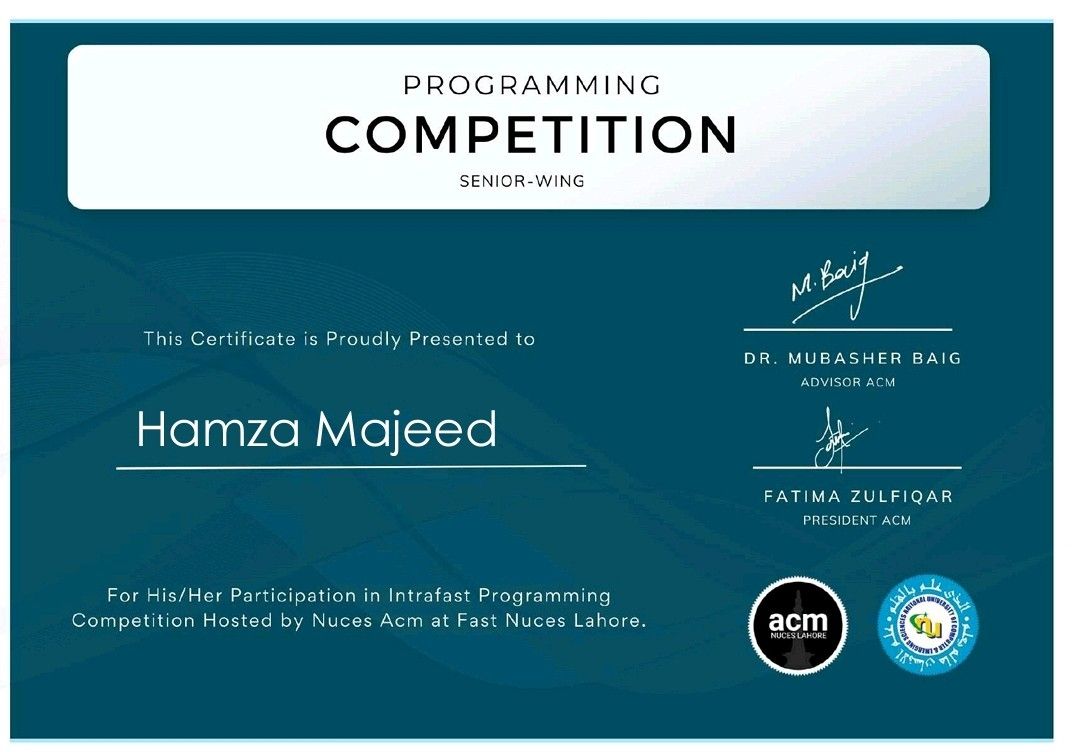 Hamza Majeed on LinkedIn: #programming #competitiveprogramming #coding ... Hamza Majeed on LinkedIn: #programming #competitiveprogramming #coding ...