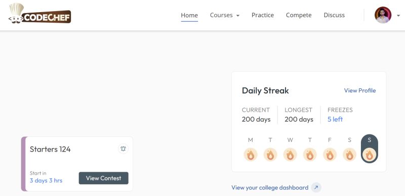 🎉🚀 200 days of uninterrupted coding on CodeChef! 🚀 | Harshit Patle ... 🎉🚀 200 days of uninterrupted coding on CodeChef! 🚀 | Harshit Patle ...