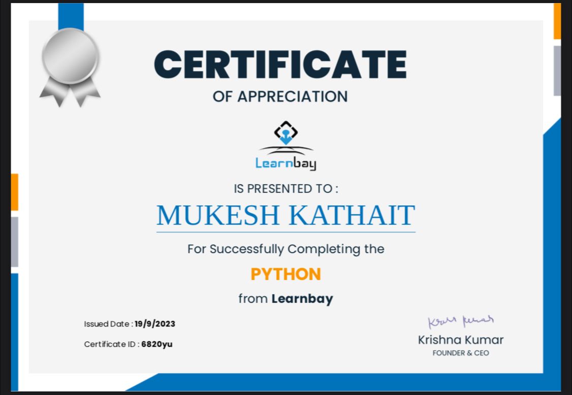 mukesh kathait on LinkedIn: #python #learnbay #programming mukesh kathait on LinkedIn: #python #learnbay #programming