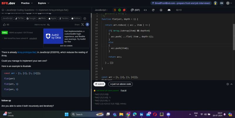 Sachin Ninave on LinkedIn: Q .) implement Array.prototype.flat() in ... Sachin Ninave on LinkedIn: Q .) implement Array.prototype.flat() in ...