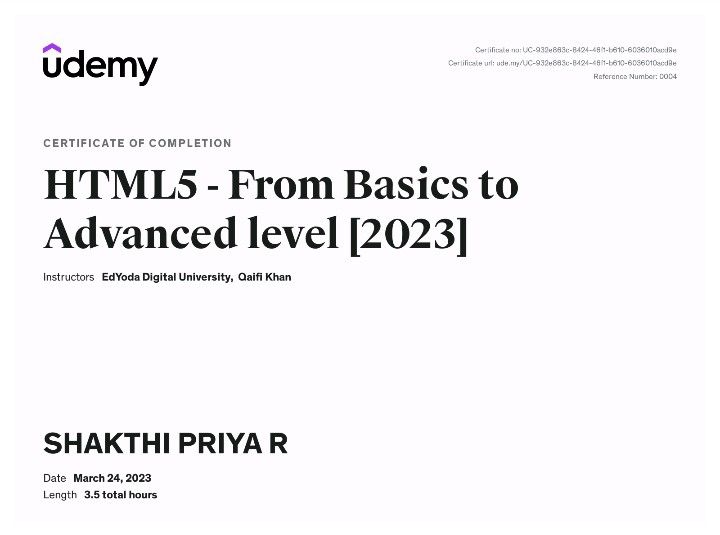 Shakthi priya on LinkedIn: #udemy Shakthi priya on LinkedIn: #udemy