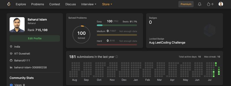 Baharul Islam on LinkedIn: #leetcode #codingchallenge #personalachievement Baharul Islam on LinkedIn: #leetcode #codingchallenge #personalachievement