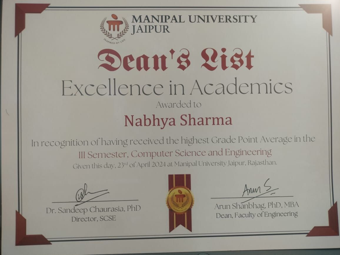 Nabhya Sharma on LinkedIn: 🎉Thrilled to share that I've clinched the ... Nabhya Sharma on LinkedIn: 🎉Thrilled to share that I've clinched the ...