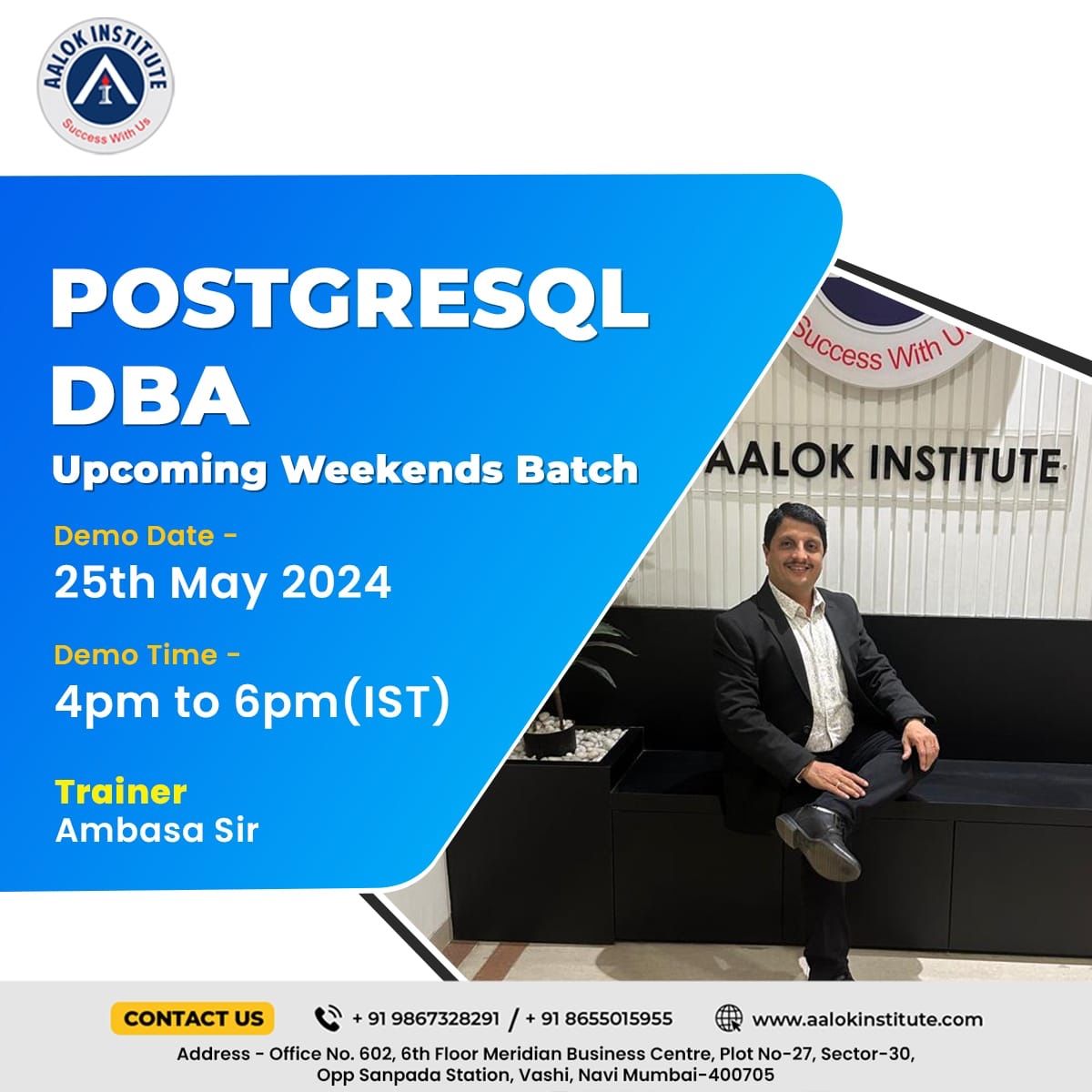 AALOK INSTITUTE on LinkedIn: PostgreSQL DBA Training AALOK INSTITUTE on LinkedIn: PostgreSQL DBA Training