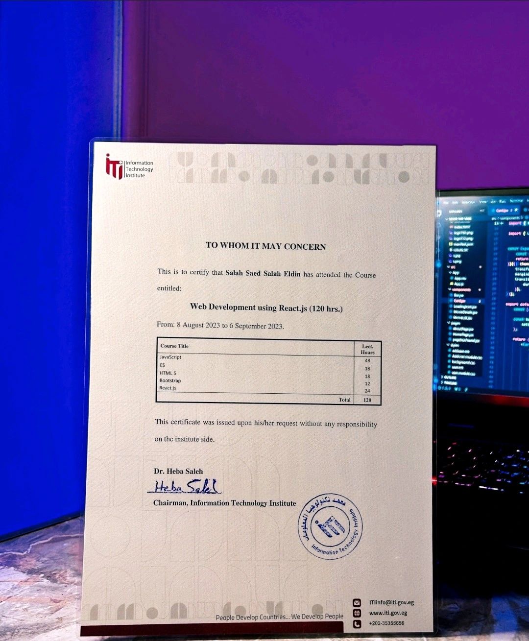 Completed React.js training at ITI | Salah Saed posted on the topic ... Completed React.js training at ITI | Salah Saed posted on the topic ...