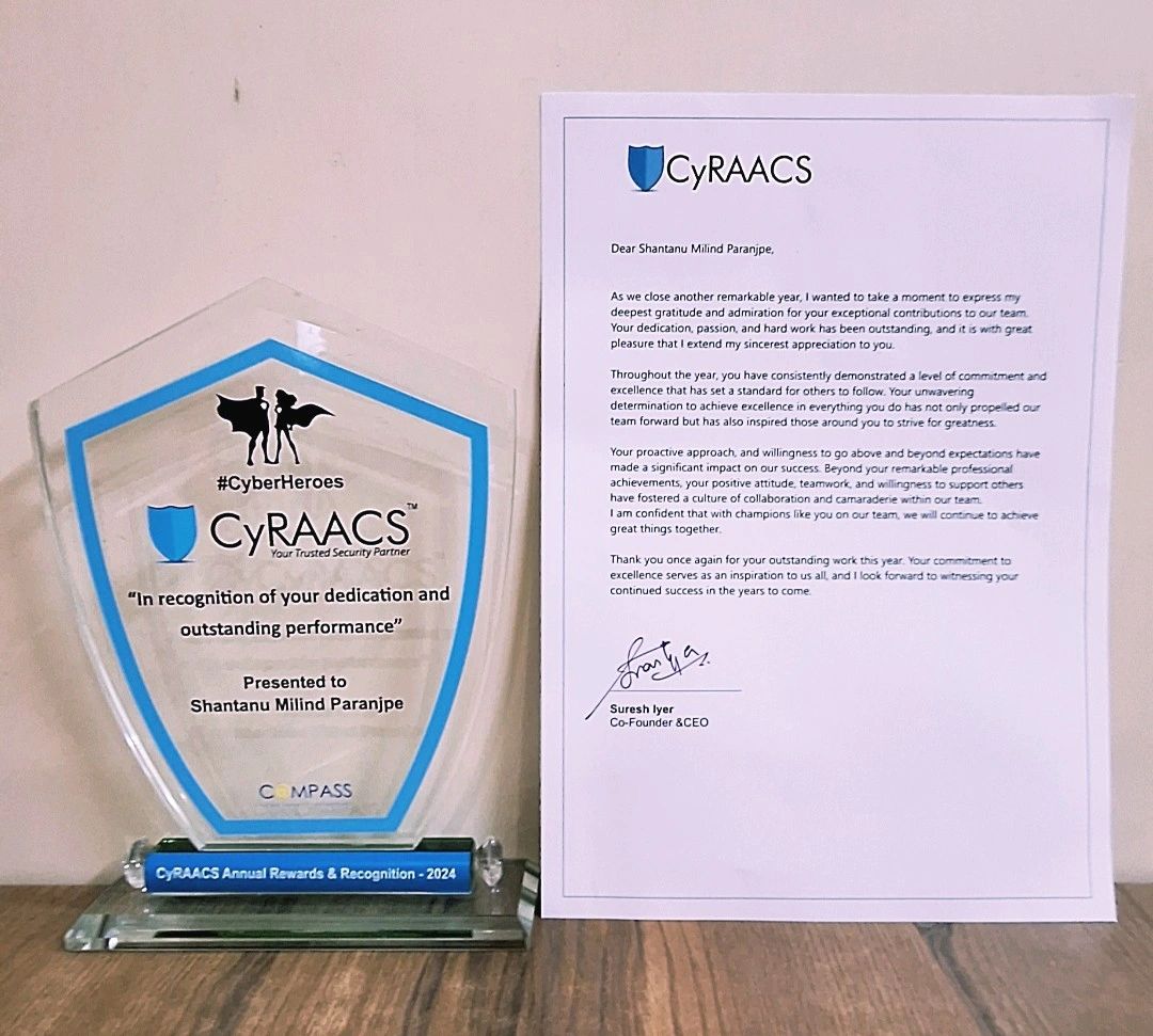 Venkateshwaran Prabhakaran on LinkedIn: #recognition #informationsecurity Venkateshwaran Prabhakaran on LinkedIn: #recognition #informationsecurity