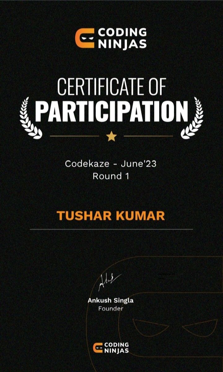 Tushar Kumar on LinkedIn: #codecaze #coding #opportunities Tushar Kumar on LinkedIn: #codecaze #coding #opportunities
