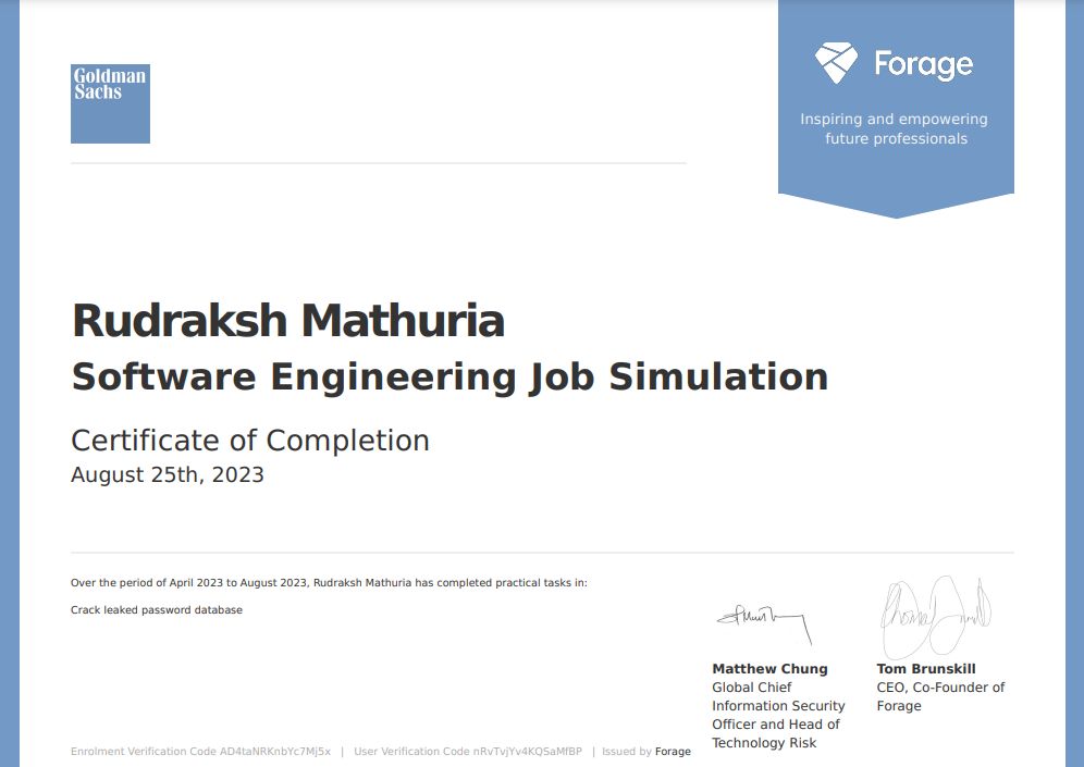 Rudraksh Mathuria on LinkedIn: #softwareengineer #goldmansachs # ... Rudraksh Mathuria on LinkedIn: #softwareengineer #goldmansachs # ...