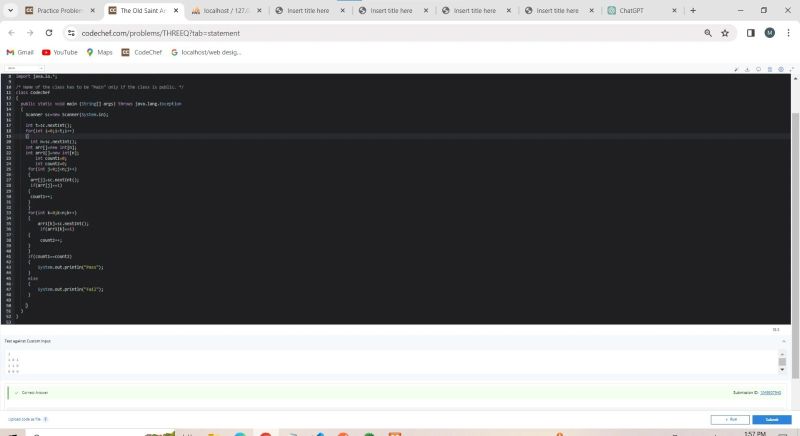 Mohit Nigade on LinkedIn: #codechallenge #learningandgrowing #codechef Mohit Nigade on LinkedIn: #codechallenge #learningandgrowing #codechef