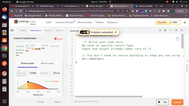Deepak Prajapat on LinkedIn: Q : Reverse a array in javascript question ... Deepak Prajapat on LinkedIn: Q : Reverse a array in javascript question ...