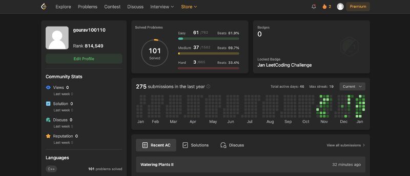 Completed 100 Data Structures and Algorithms questions on LeetCode ... Completed 100 Data Structures and Algorithms questions on LeetCode ...