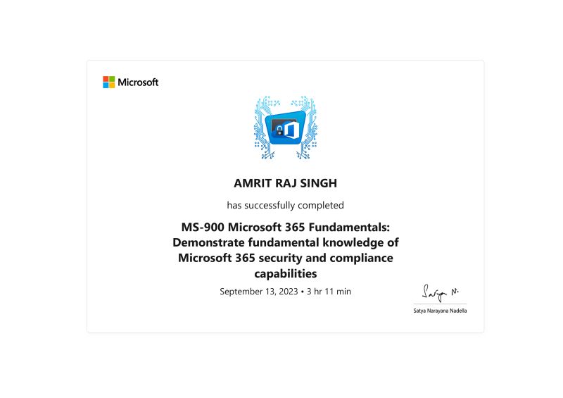 Amrit Raj Singh on LinkedIn: #microsoftlearn Amrit Raj Singh on LinkedIn: #microsoftlearn