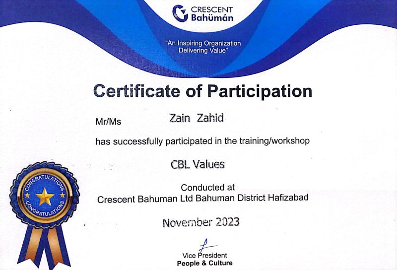 Zain Zahid on LinkedIn: #crescentbahumanlimited #corevalues # ... Zain Zahid on LinkedIn: #crescentbahumanlimited #corevalues # ...