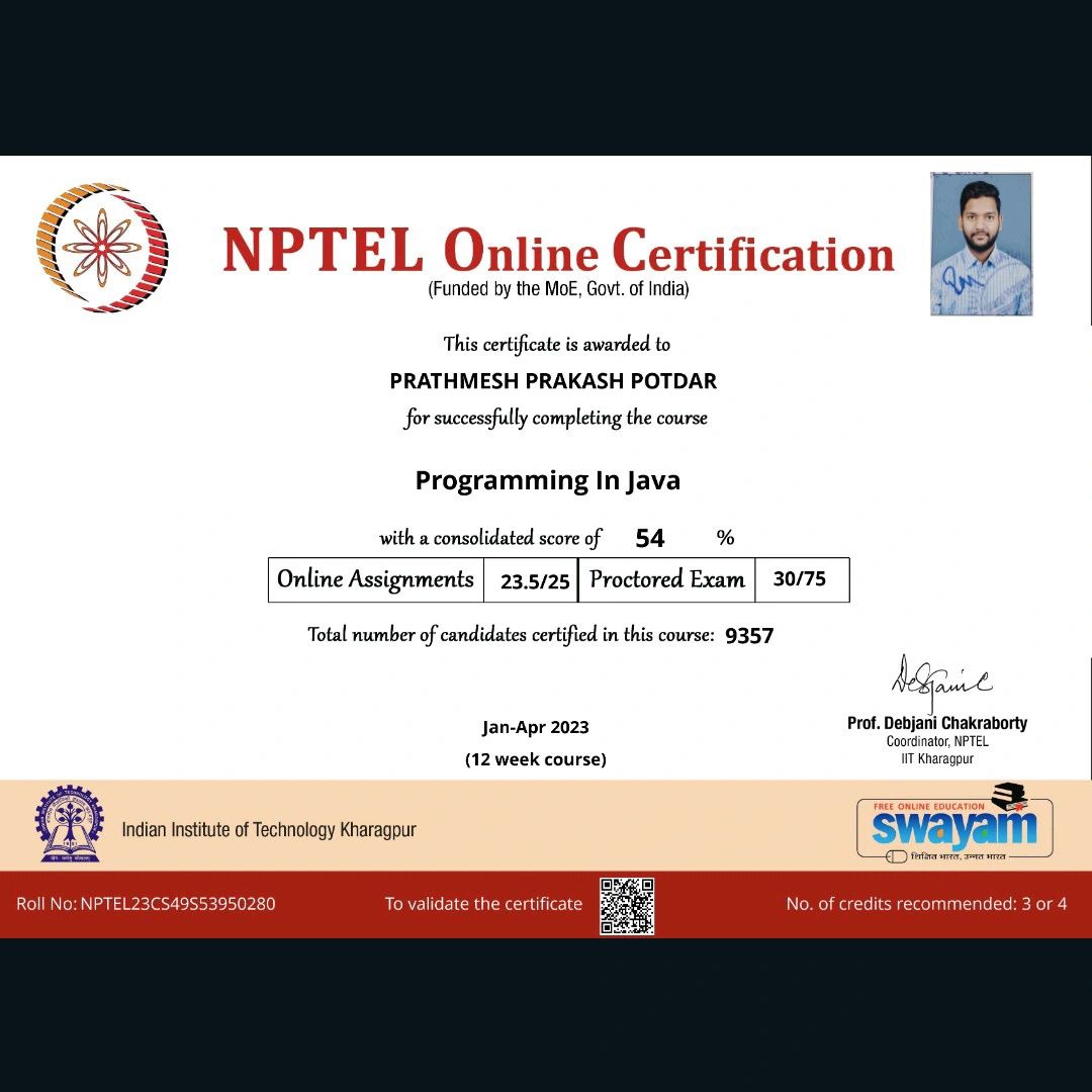 Prathmesh Potdar on LinkedIn: #javaprogramming #java #coding Prathmesh Potdar on LinkedIn: #javaprogramming #java #coding