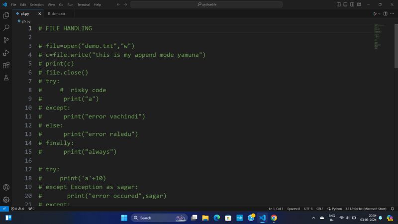 Yamuna Raguthu on LinkedIn: task24 practice file handling. Kiran Sagar ... Yamuna Raguthu on LinkedIn: task24 practice file handling. Kiran Sagar ...
