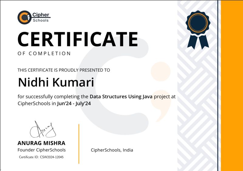 Nidhi Kumari on LinkedIn: #cipherschools #codingisfun #java # ... Nidhi Kumari on LinkedIn: #cipherschools #codingisfun #java # ...