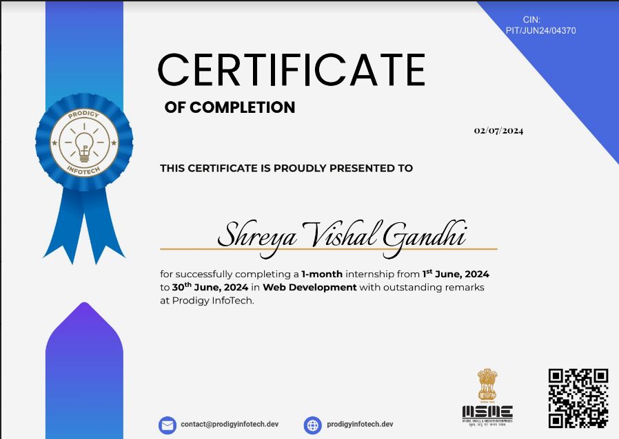 Shreya Gandhi on LinkedIn: #webdevelopment #internship #techjourney # ... Shreya Gandhi on LinkedIn: #webdevelopment #internship #techjourney # ...