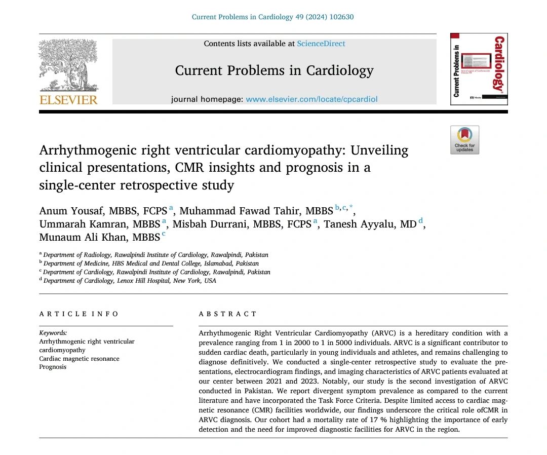 Mentored publication of ARVC study | Muhammad Fawad Tahir posted on the ... Mentored publication of ARVC study | Muhammad Fawad Tahir posted on the ...