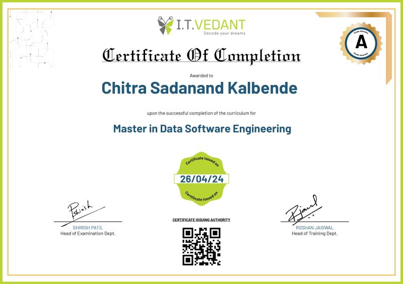 Chitra Kalbende on LinkedIn: #pythoncertification #mysqlcertification # ... Chitra Kalbende on LinkedIn: #pythoncertification #mysqlcertification # ...