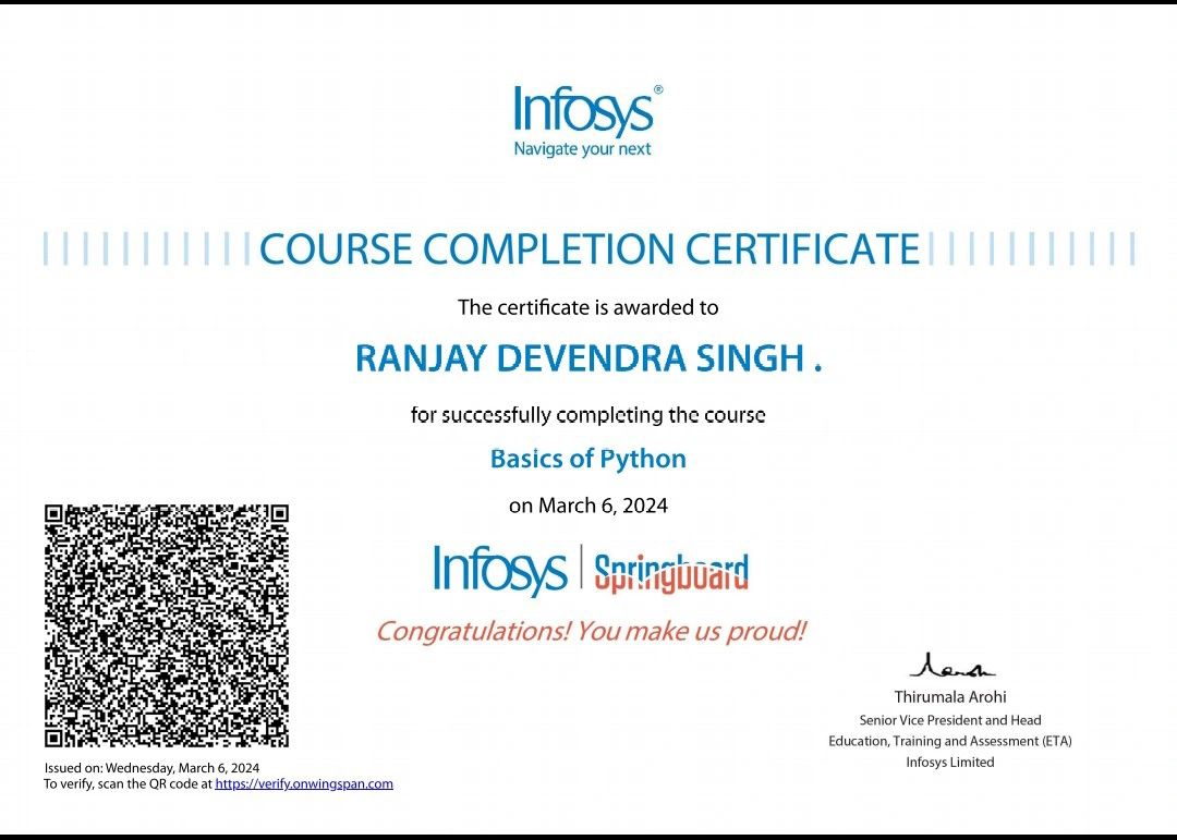 RANJAY DEVENDRA SINGH on LinkedIn: #basicsofpython #infosysspringboard ... RANJAY DEVENDRA SINGH on LinkedIn: #basicsofpython #infosysspringboard ...