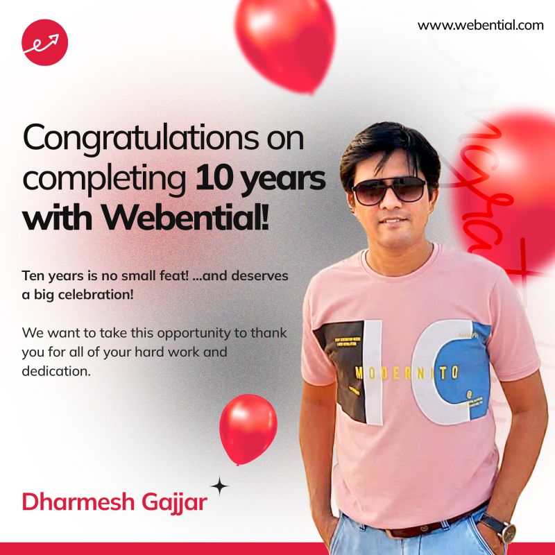 Webential on LinkedIn: Happy Work Anniversary!! Dharmesh Gajjar Your ... Webential on LinkedIn: Happy Work Anniversary!! Dharmesh Gajjar Your ...