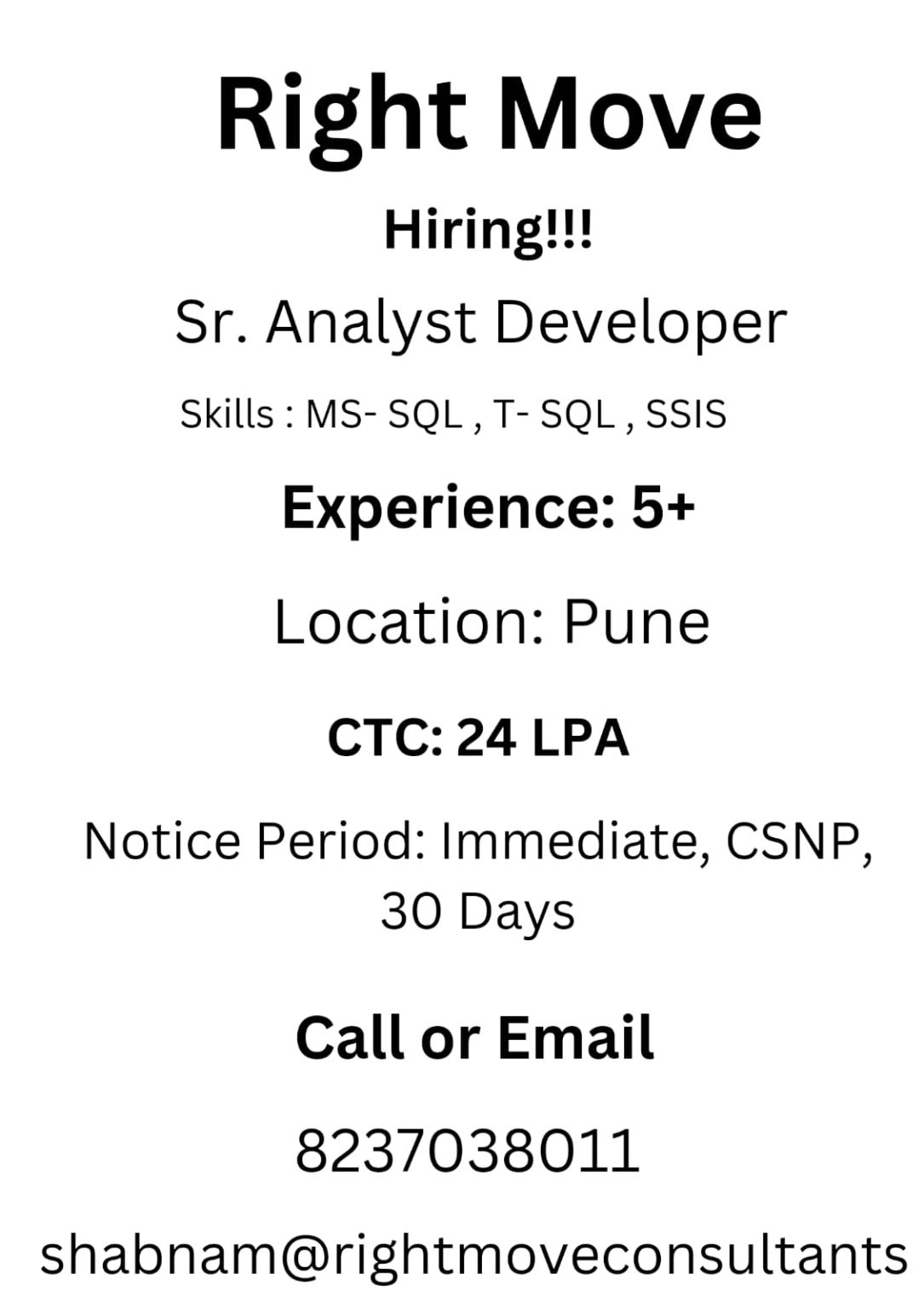 Shabnam P on LinkedIn: #mssql #sqldeveloper #ssis #tsql #hiring # ... Shabnam P on LinkedIn: #mssql #sqldeveloper #ssis #tsql #hiring # ...