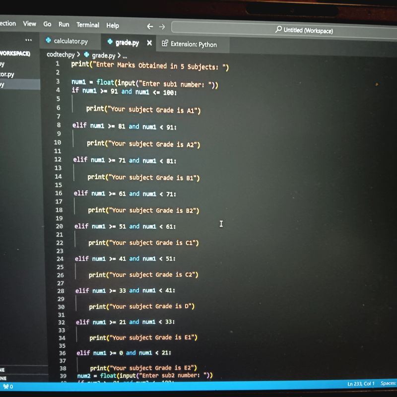 Aritra Sharma on LinkedIn: calculator and grade tracker using python ... Aritra Sharma on LinkedIn: calculator and grade tracker using python ...