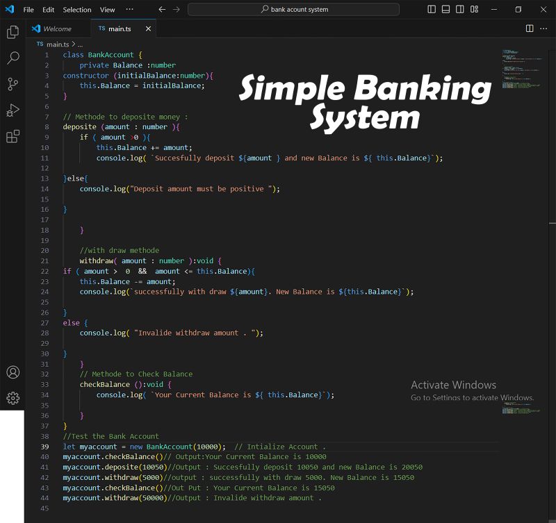 Shoaib Khan on LinkedIn: Simple Banking System in Typescript Using ... Shoaib Khan on LinkedIn: Simple Banking System in Typescript Using ...
