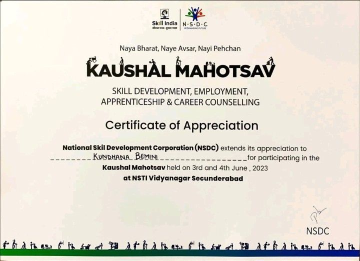 Kundhana Bemini on LinkedIn: #nsdc #kaushalmahotsav # ... Kundhana Bemini on LinkedIn: #nsdc #kaushalmahotsav # ...