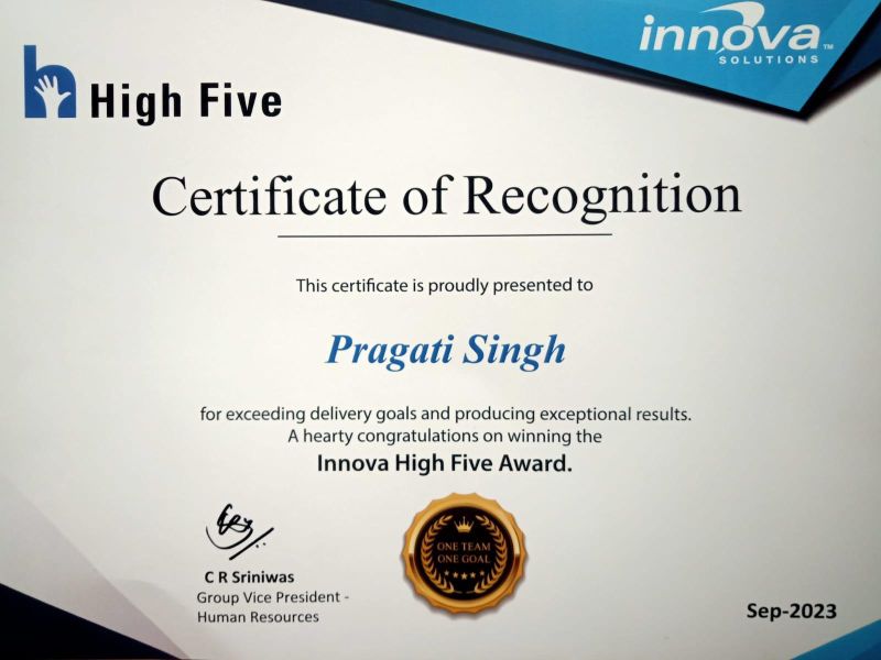 Pragati Singh on LinkedIn: #innovasolutions #highfive #appreciation # ... Pragati Singh on LinkedIn: #innovasolutions #highfive #appreciation # ...