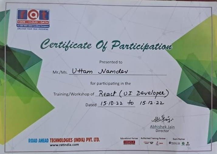 Uttam Namdev on LinkedIn: #reactjs #java #javascript Uttam Namdev on LinkedIn: #reactjs #java #javascript