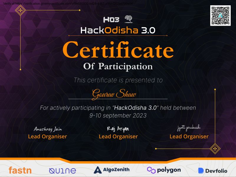 Gourav Kumar Shaw on LinkedIn: #hackodisha #ho3 #hackathon #gaming # ... Gourav Kumar Shaw on LinkedIn: #hackodisha #ho3 #hackathon #gaming # ...