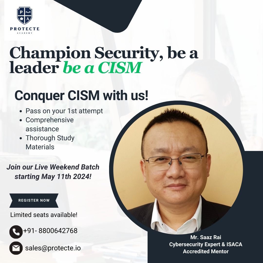 Protecte Academy on LinkedIn: #cism #successful #register #link # ... Protecte Academy on LinkedIn: #cism #successful #register #link # ...