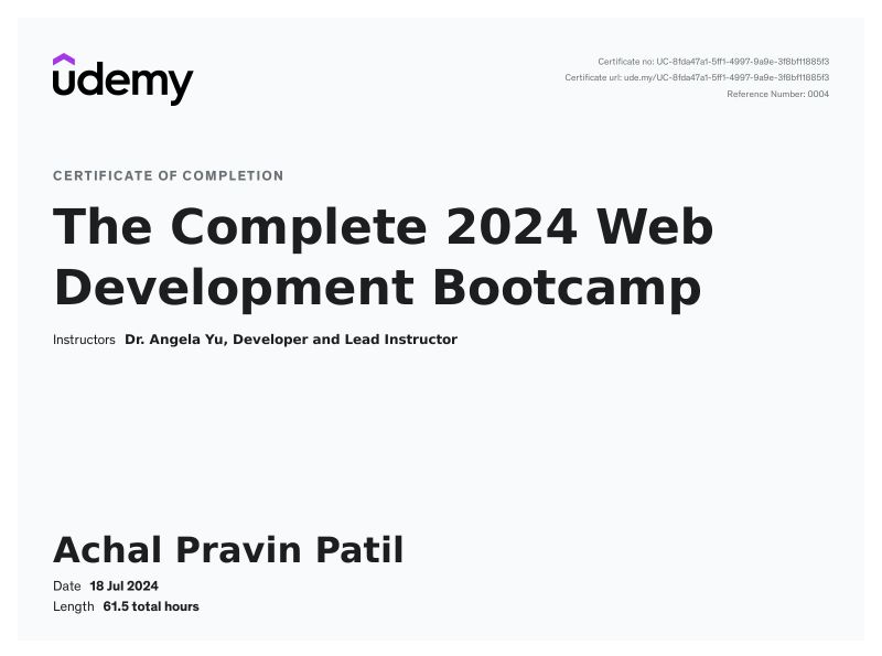 Achal Patil on LinkedIn: #webdevelopment #coding #learning #udemy # ... Achal Patil on LinkedIn: #webdevelopment #coding #learning #udemy # ...